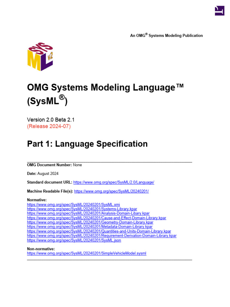 SysML 2 Beta | PDF | Software Engineering