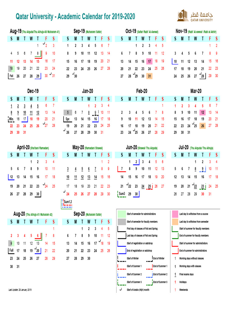 Academic-Calendar 2019-2020-En | PDF | Semitic Words And Phrases