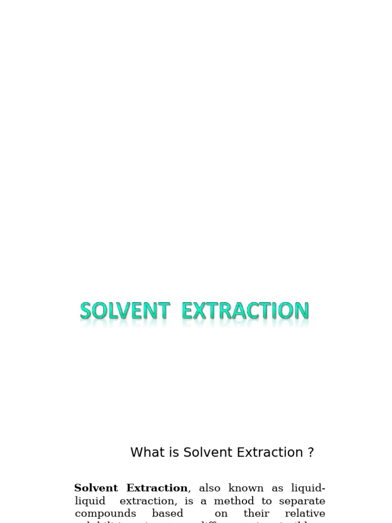Solvent Extraction | PDF