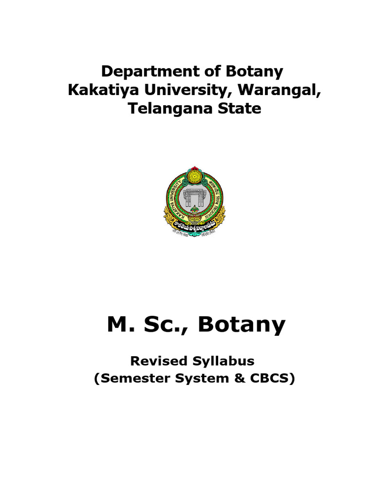 M.Sc. Botany Syllabus 2016-17 Kakatiya University | PDF | Ecology ...