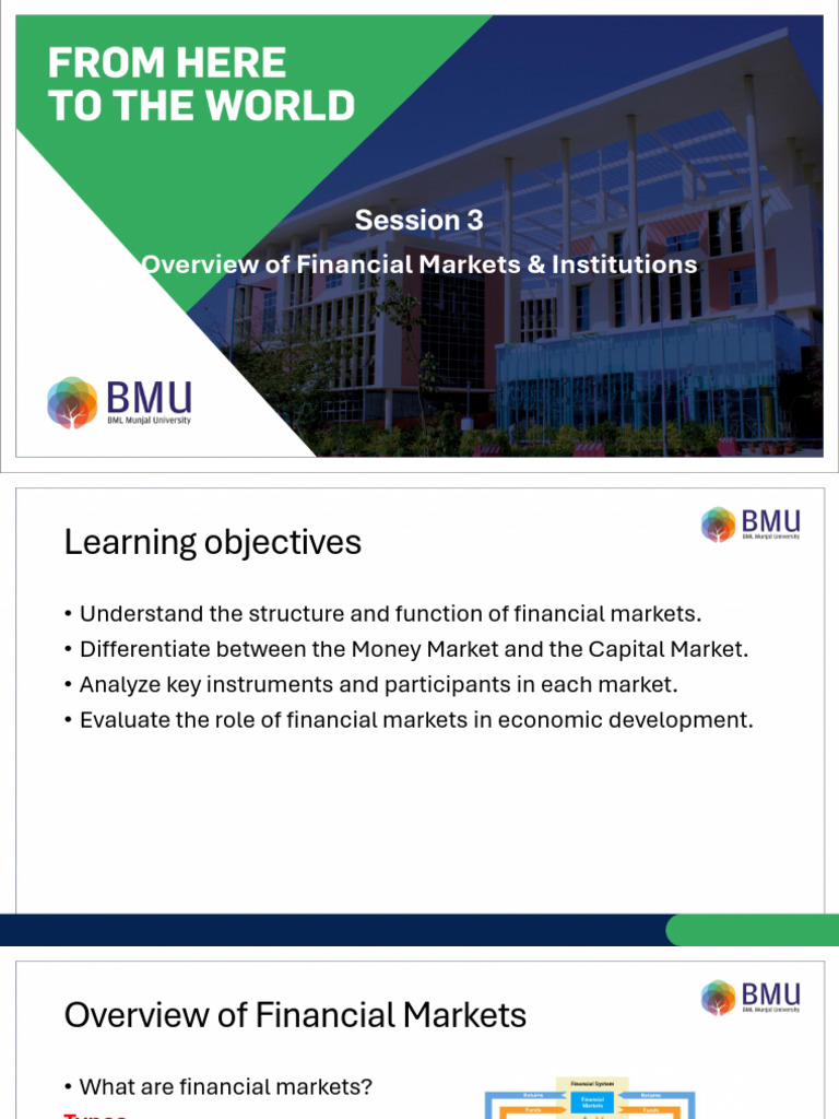 Overview of Financial Markets & Institutions | PDF | Money Market ...