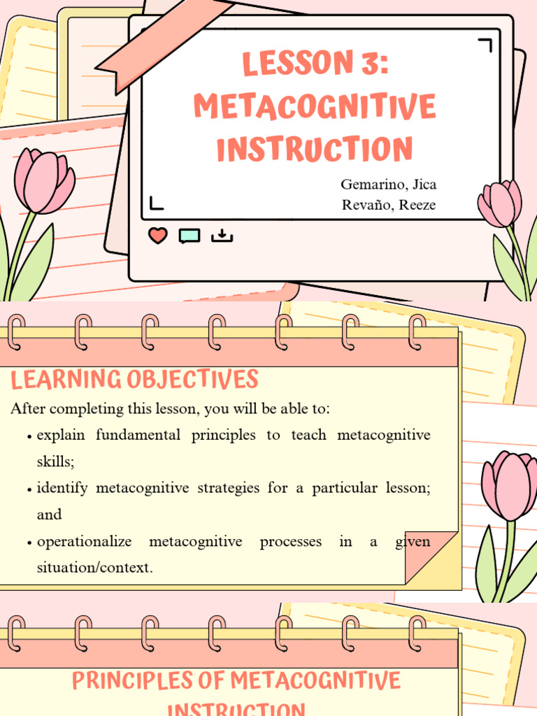 Metacognitive Instruction Guide | PDF | Metacognition | Learning