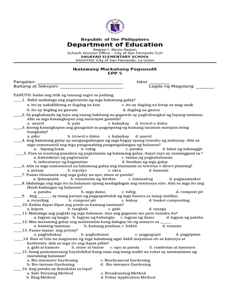 PT - Epp 5 - Q2 | PDF