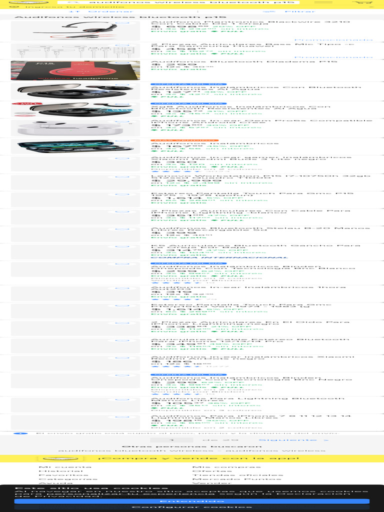 Audifonos Wireless Bluetooth P15 MercadoLibre ? | PDF | Yo telefono | Tecnología de información ...