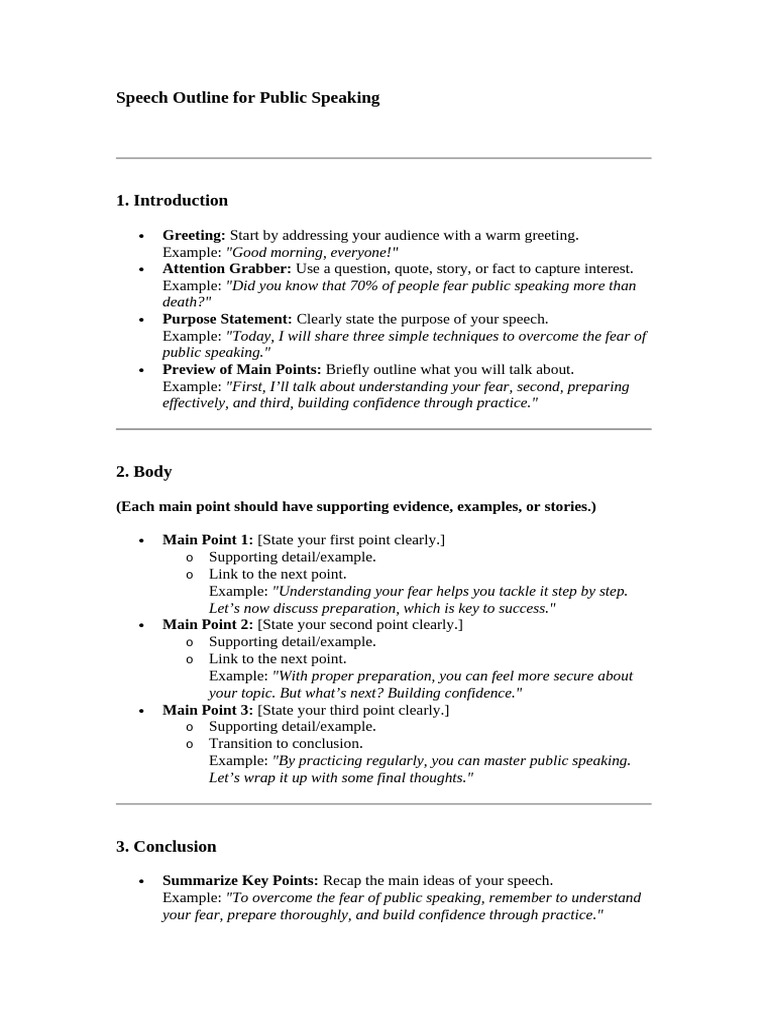 Speech Outline | PDF