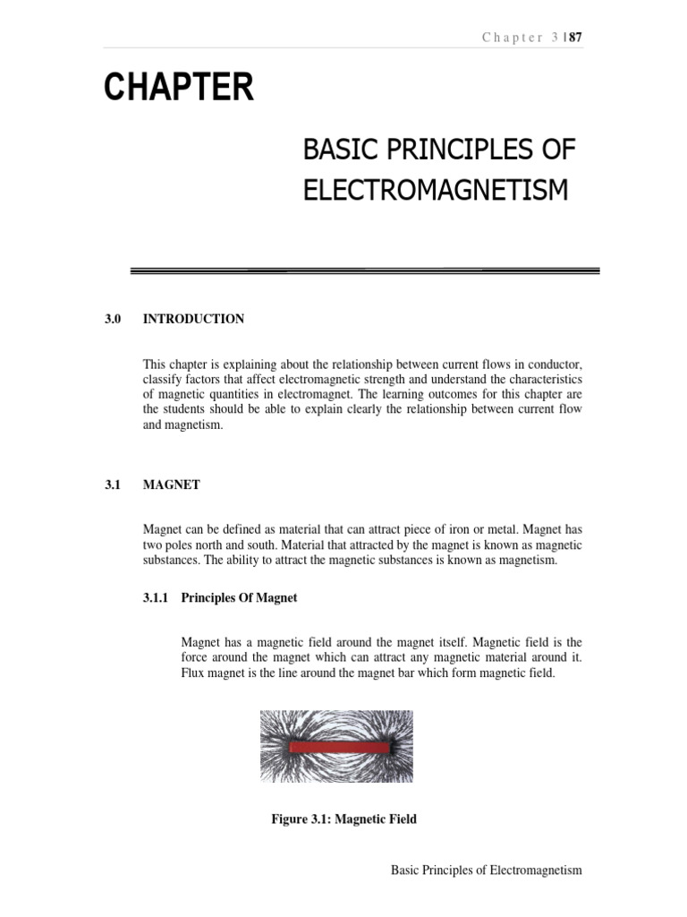 CH 3 Basic Principles of Electromagnetism | PDF | Electromagnetic Induction | Magnet