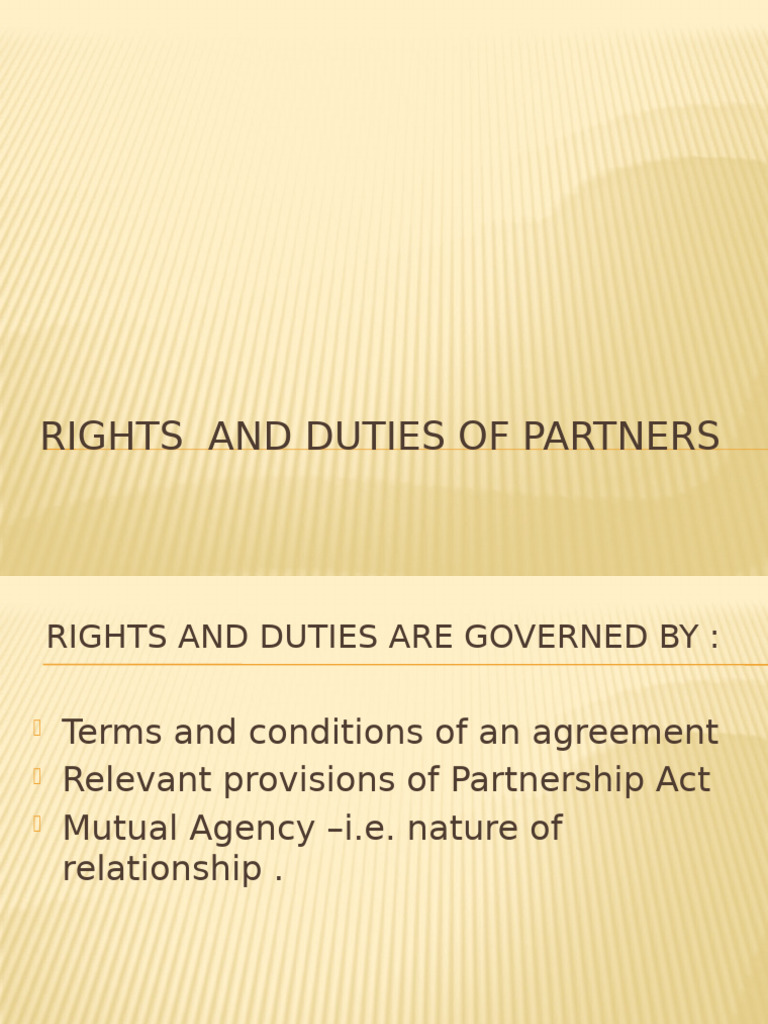 Partner Rights and Duties Explained | PDF | Private Law | Business Law