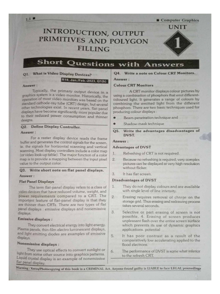 CG Unit - 1 & 2 | PDF