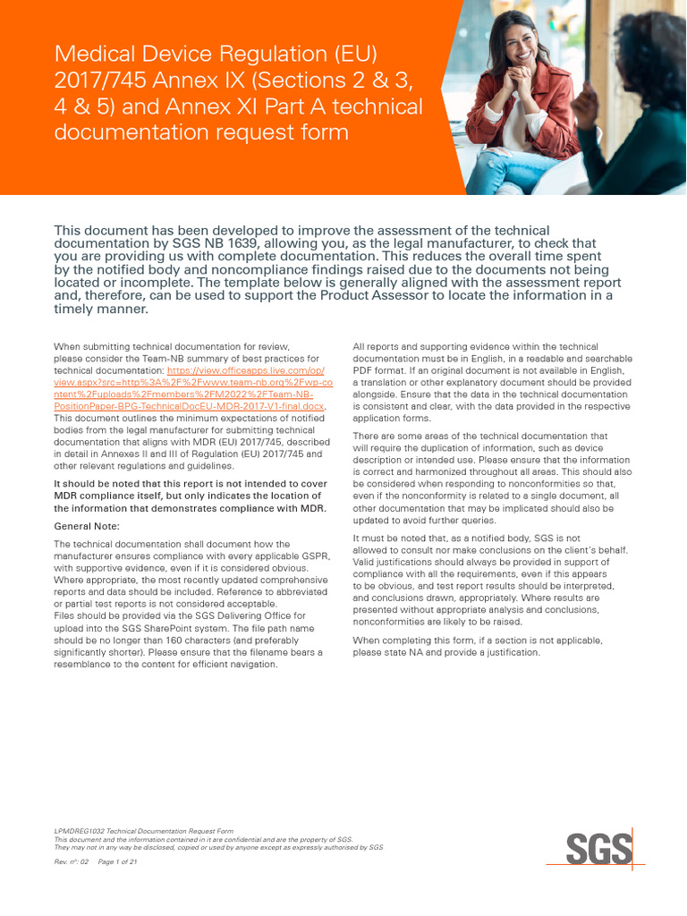 LPMDREG 1032 MDR Client Technical Documentation Submission Checklist EN ...