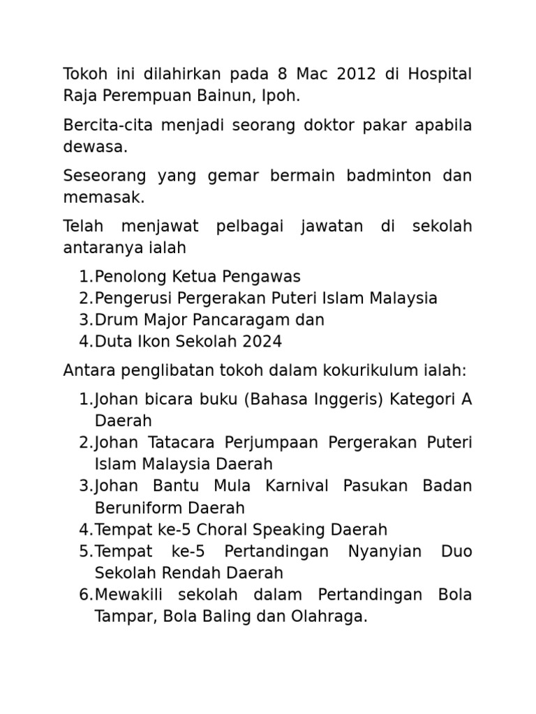 Teks Tokoh Nilam, Akademik, Murid | PDF