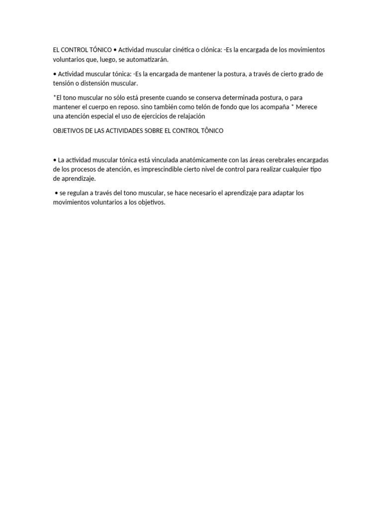 El Control Tónico | PDF