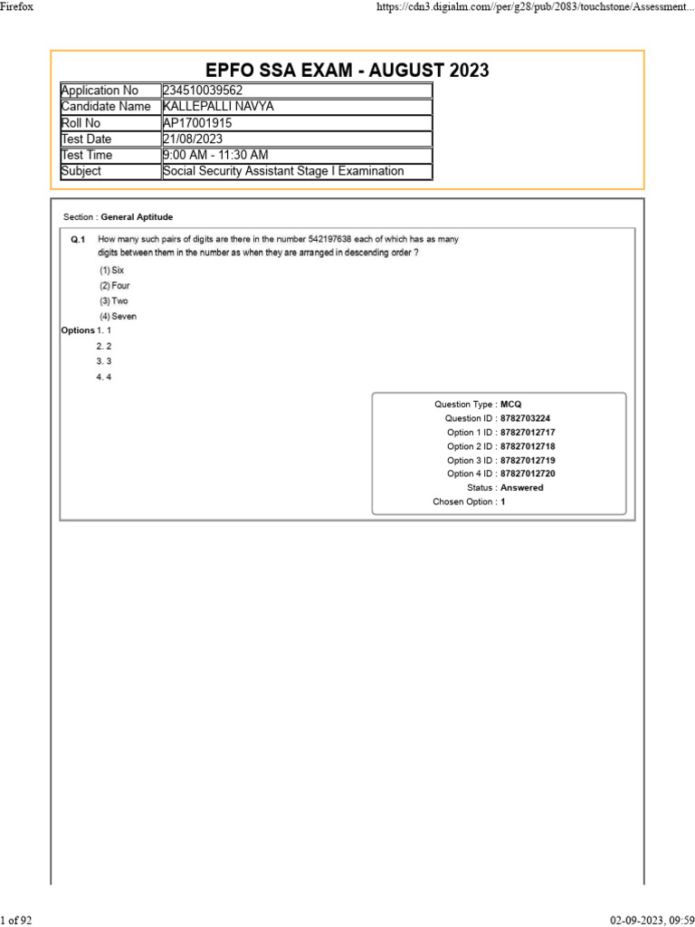 SSA EPFO | PDF | Multiple Choice | Methodology