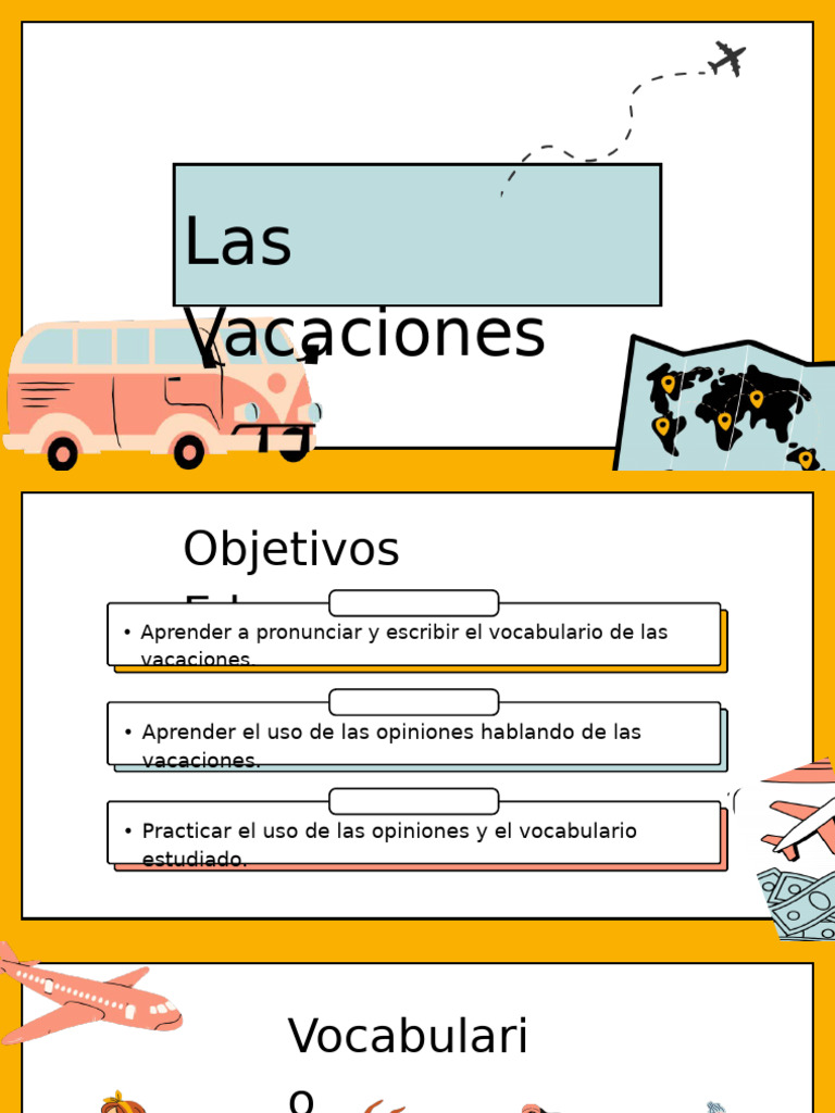 Vocabulario y Opiniones sobre Vacaciones | PDF