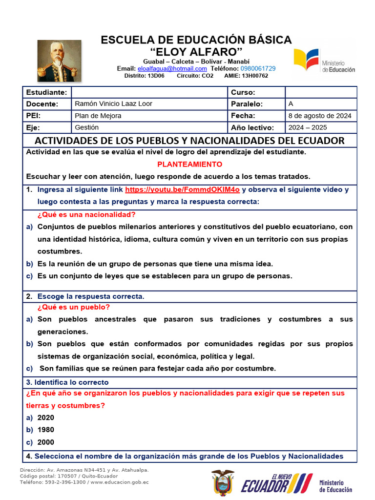 Actividades de Aprendizaje en Ecuador | PDF | Ecuador | Maestros