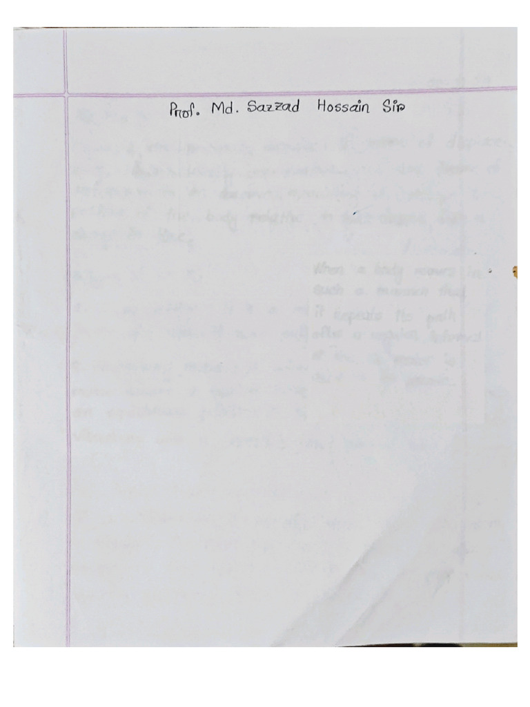 Physics Note(MSH) By Farhana-2300021 | PDF