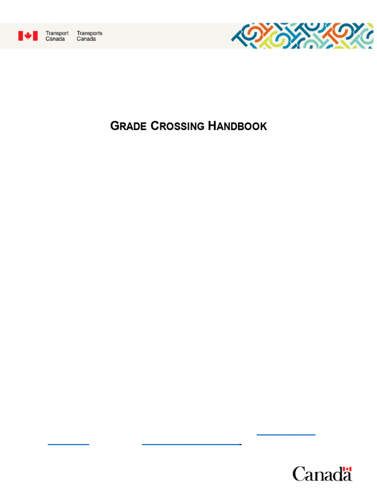 Grade Crossing Handbook 2023, Transport Canada | PDF | Traffic | Road