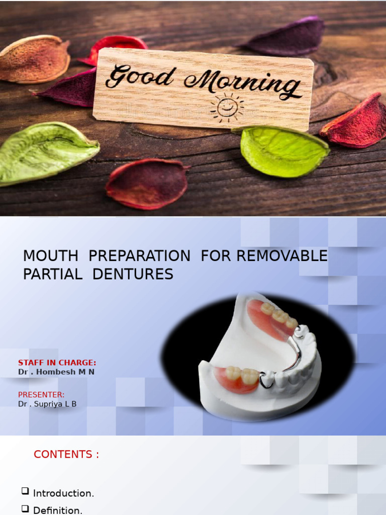 Seminar 5. Mouth Preparation For RPD | PDF | Periodontology | Dentures
