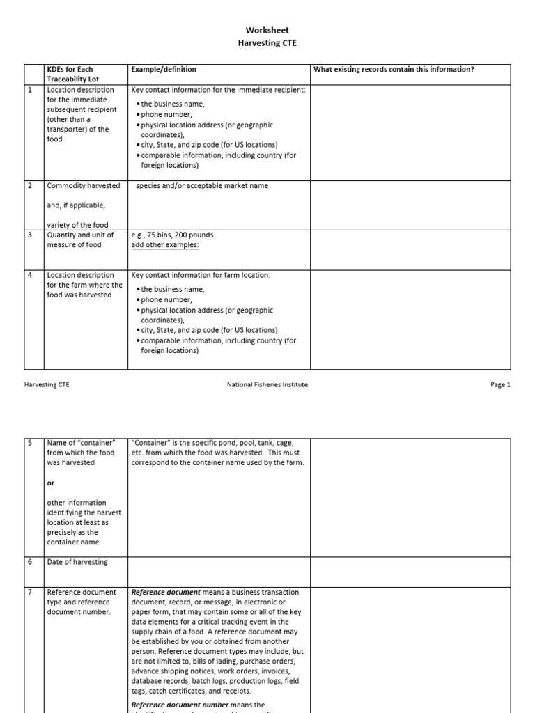 Traceability CTE Worksheets | PDF | Invoice | Receipt