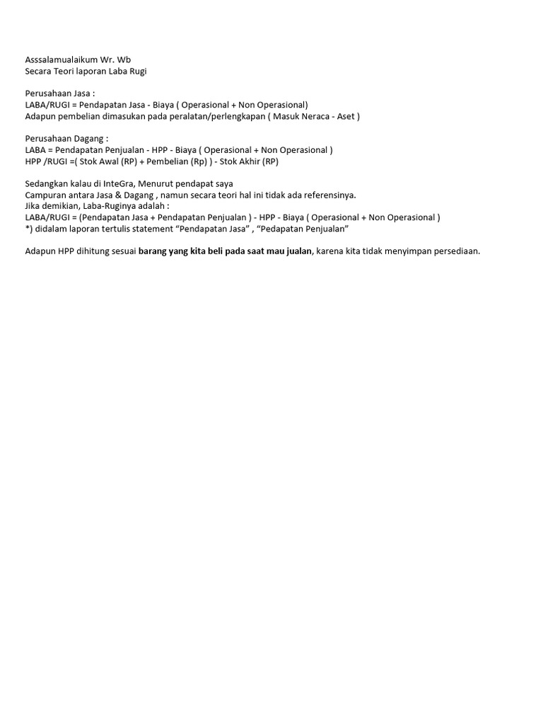 Teori Lap. Laba-Rugi | PDF