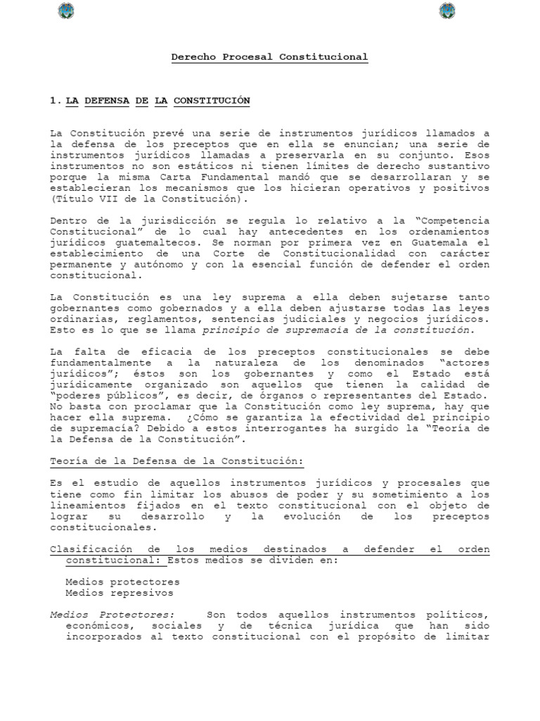 Derecho Procesal Constitucional | PDF | Constitución | Ley procesal