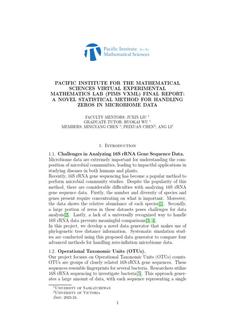 PIMS_VXML_FinalFinal_Report | PDF | Errors And Residuals | Phylogenetics