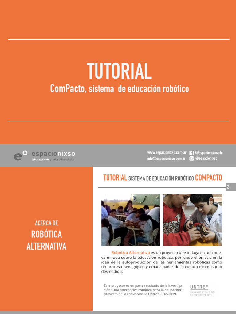 Tutorial ComPacto: Educación Robótica | PDF | Entorno de desarrollo integrado | Arduino