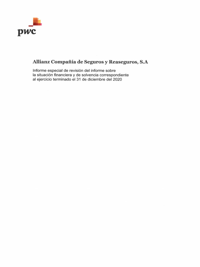 Allianz Compania Seguros SFCR 2020 | PDF