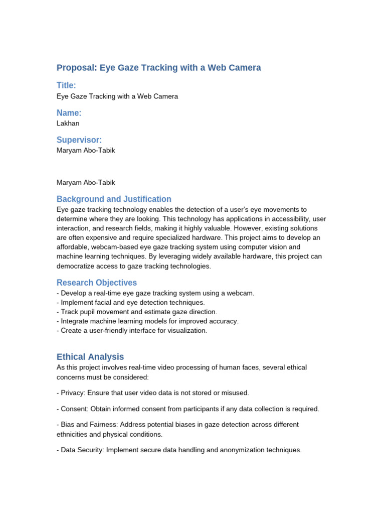 Webcam-Based Eye Gaze Tracking System | PDF | User Interface | Machine ...
