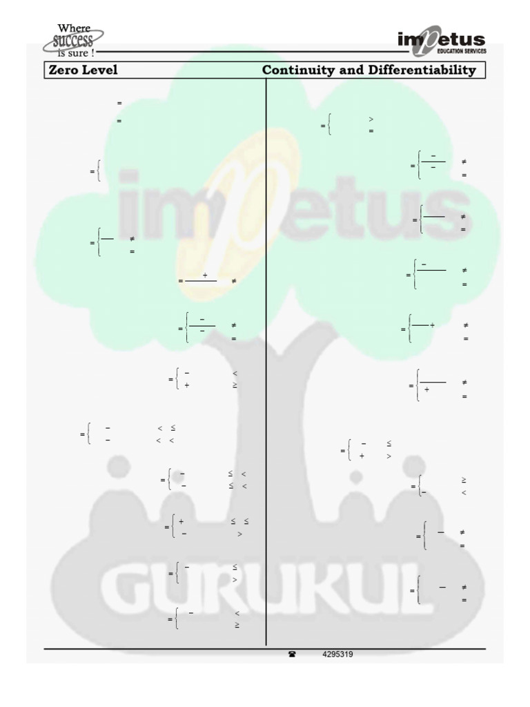 Continuity and Differentiability Problems | PDF | Function (Mathematics ...
