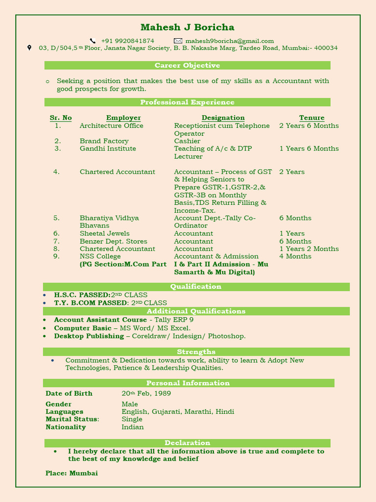 Resum For Doctor Mahesh Boricha | PDF