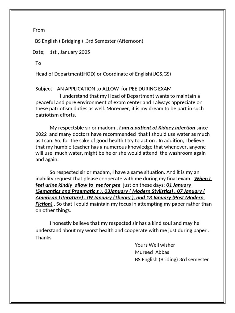 Application For HOD | PDF