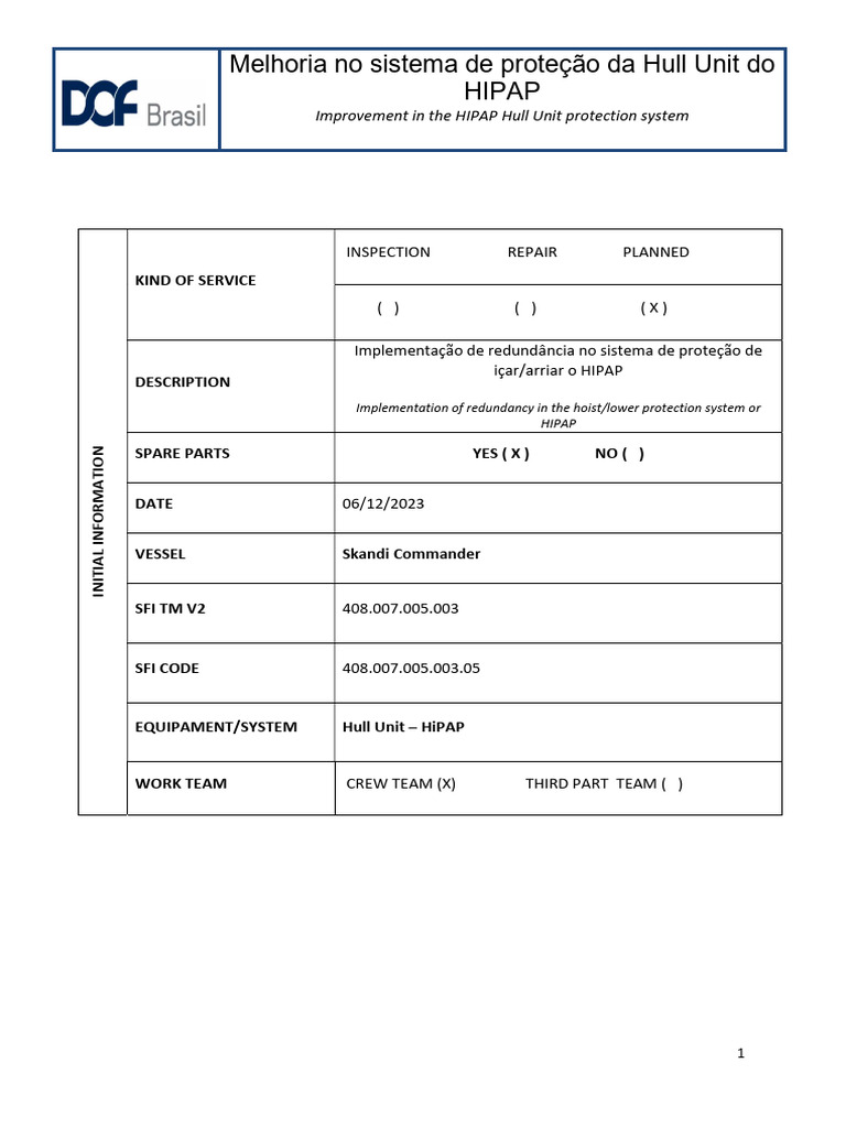 Projeto de Redundância de proteção da HULL UNIT do HIPAP - Skandi ...