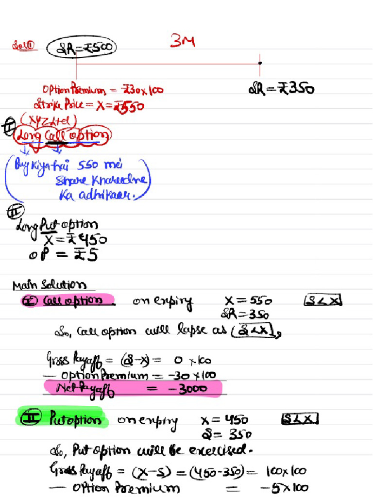 06 Derivatives - Options Handwritten Solutions | PDF