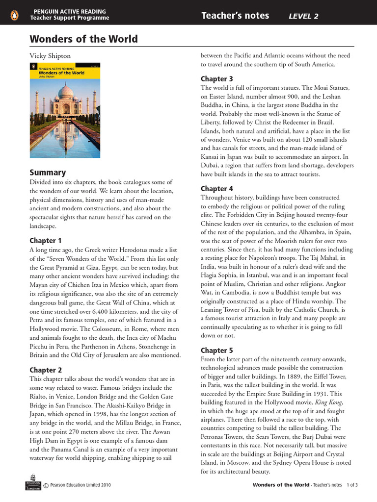 Level 2 - Vicky Shipton - Wonders of The World TN | PDF | Temple