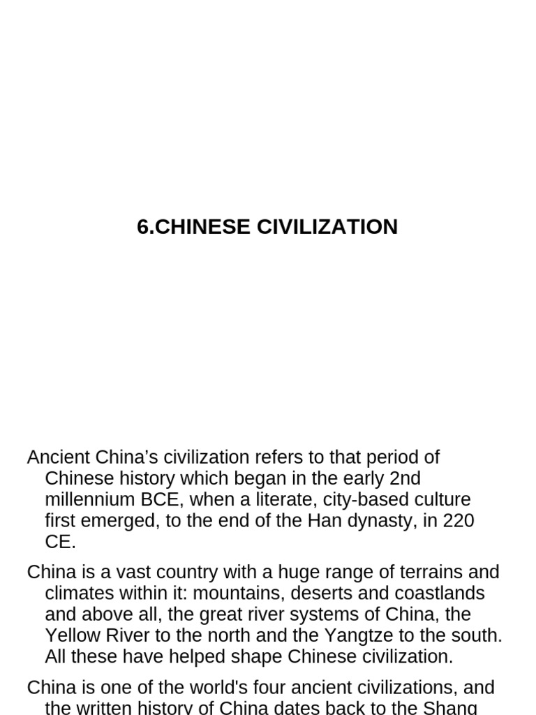 6.chinese Civilization | PDF | History Of China | Confucianism