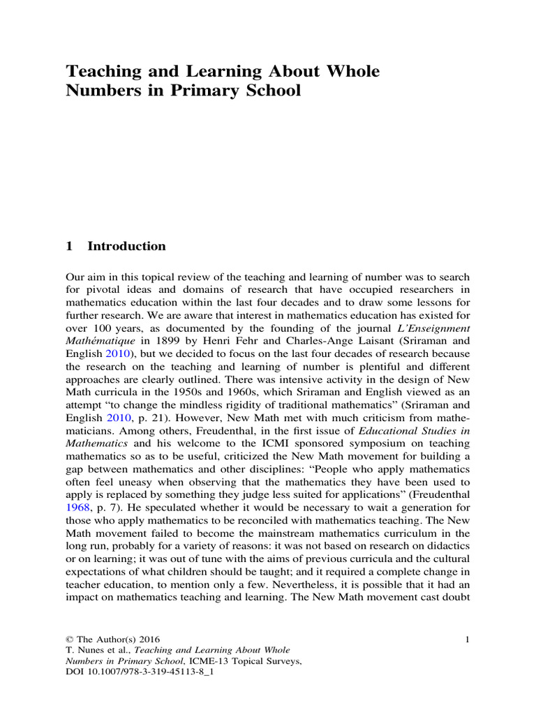 Teaching and Learning About Whole Numbers in Prima | PDF | Subtraction ...