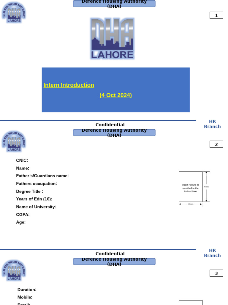 Intern Introduction(DHA) | PDF