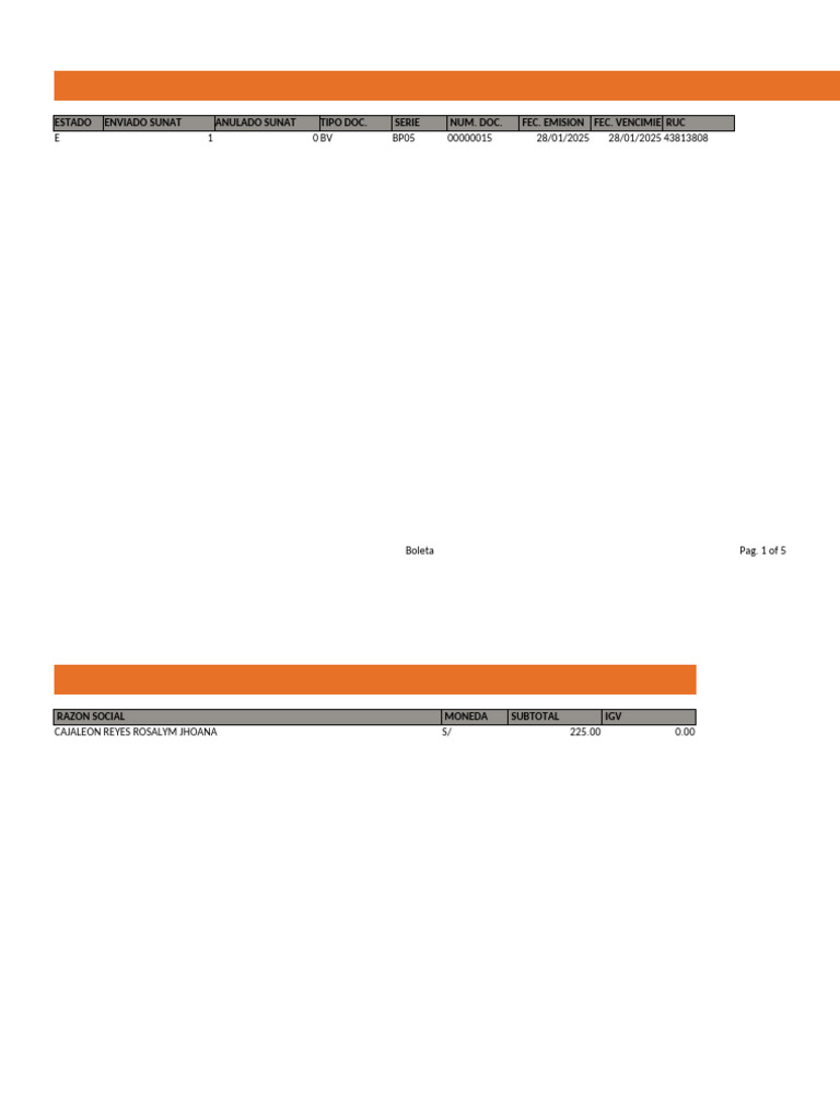Listado De Boletas | PDF