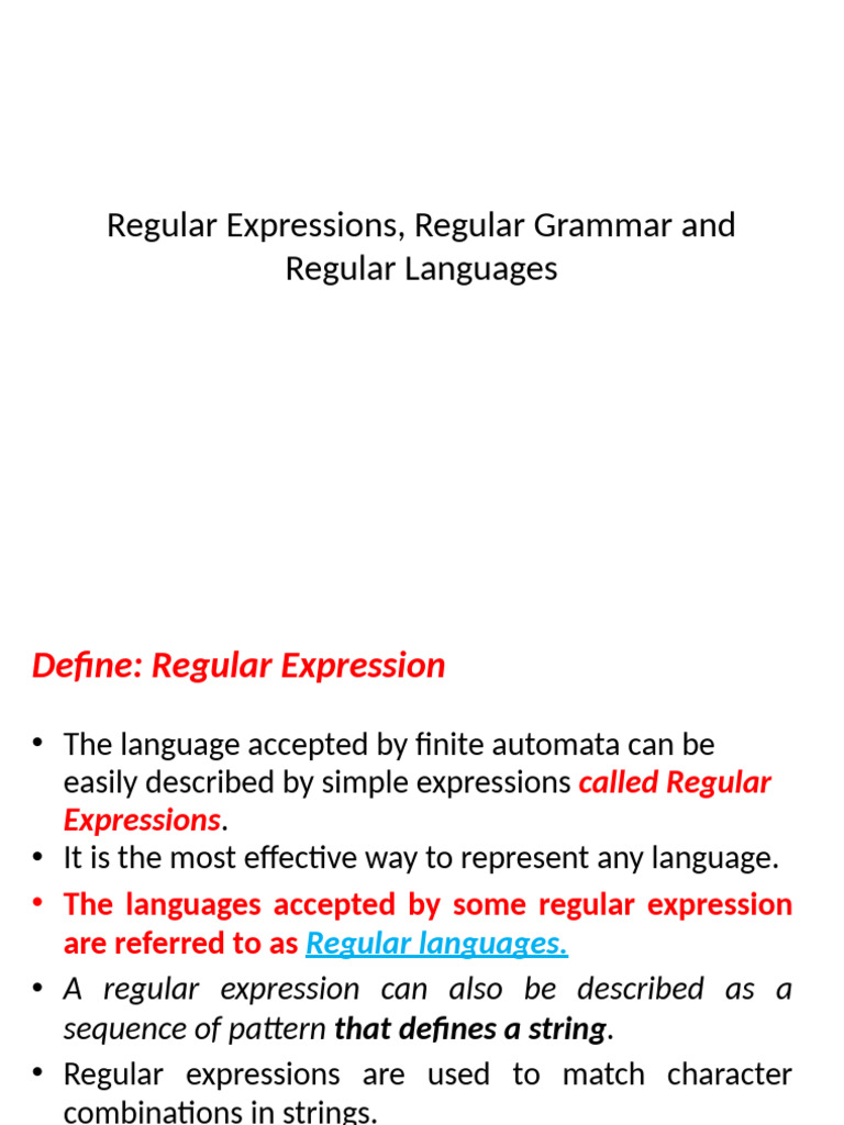 Re Basics Pdf Regular Expression String Computer Science