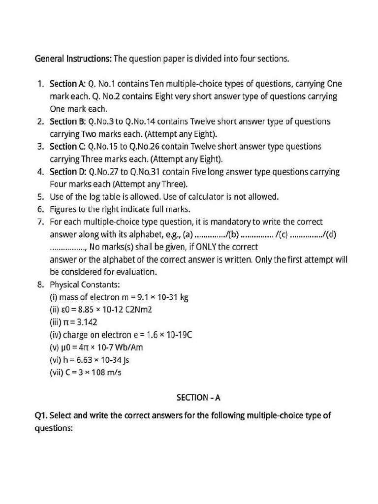 Mind Faces - Physics Importance Paper 1 | PDF