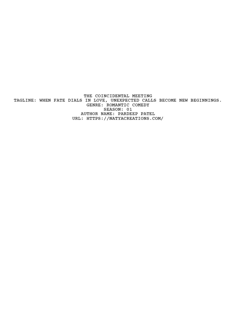 Screenplay of The Coincidental Meeting | PDF | Telephone