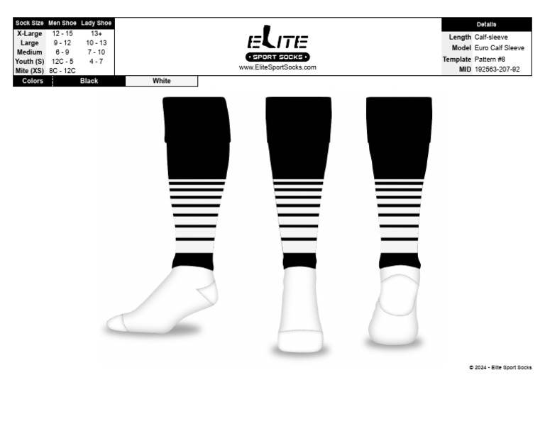 Calf Sleeve Pattern #8 p1 | PDF