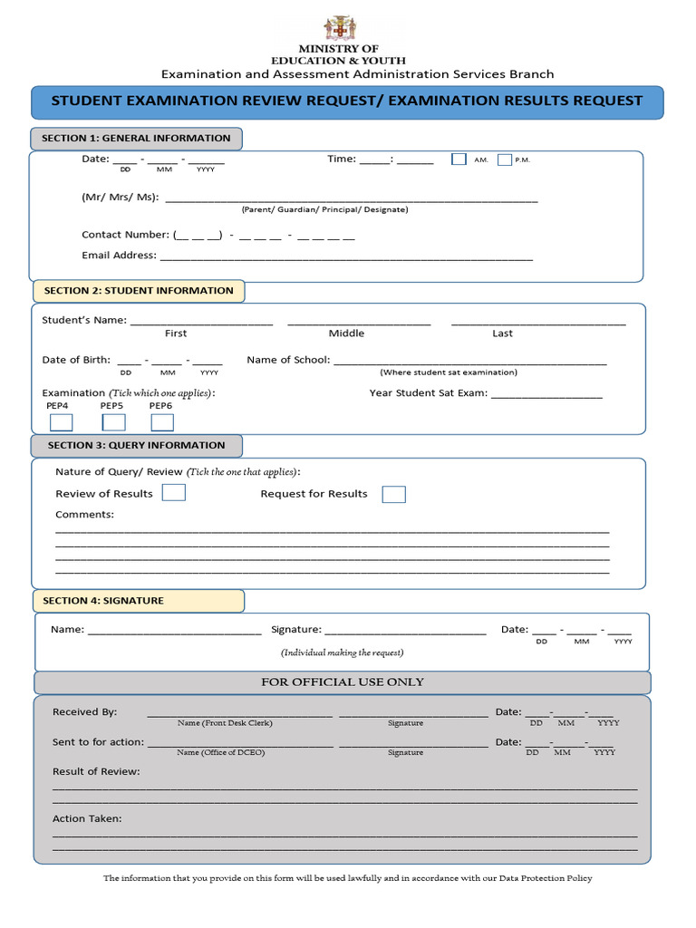 Student Examination Review Request Form - V3 | PDF | Qualifications ...