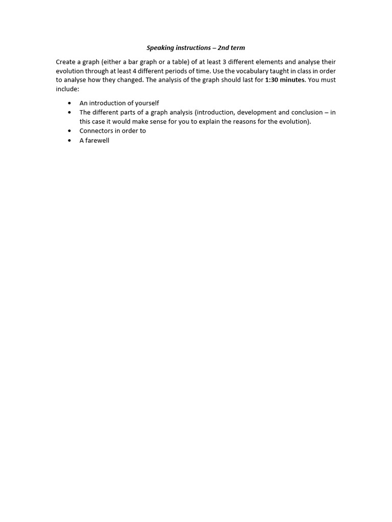 Speaking Instructions 2nd Term | PDF