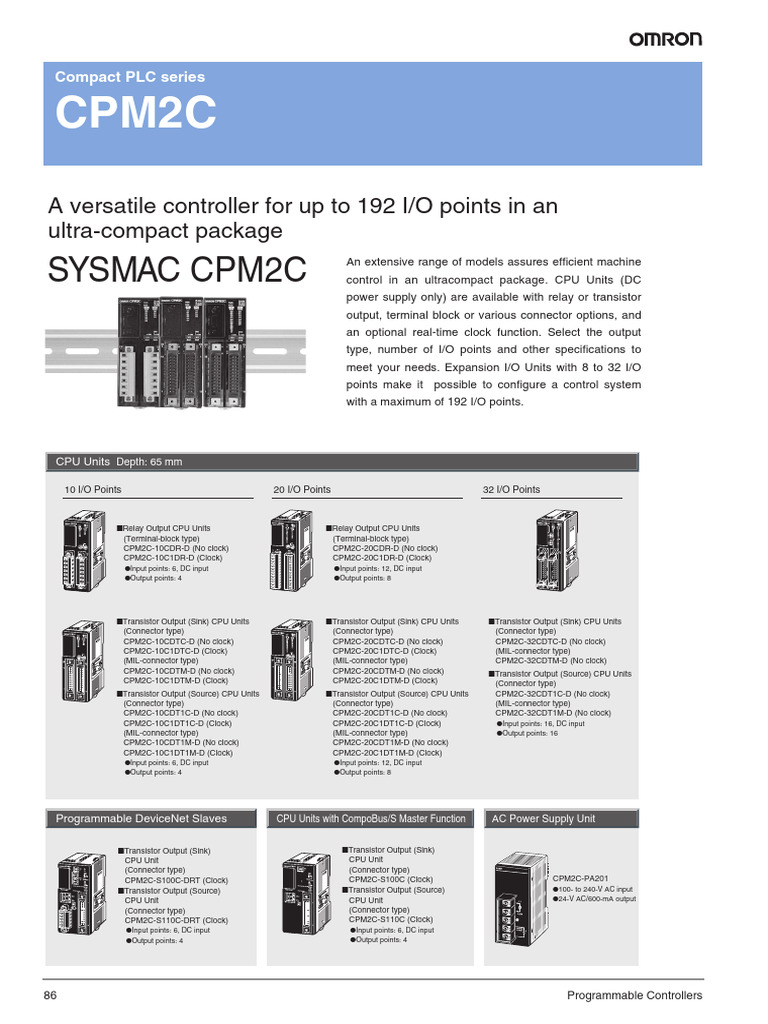 p06e Cpm2c Compact Plc Series Datasheet En | PDF | Input/Output | Central Processing Unit