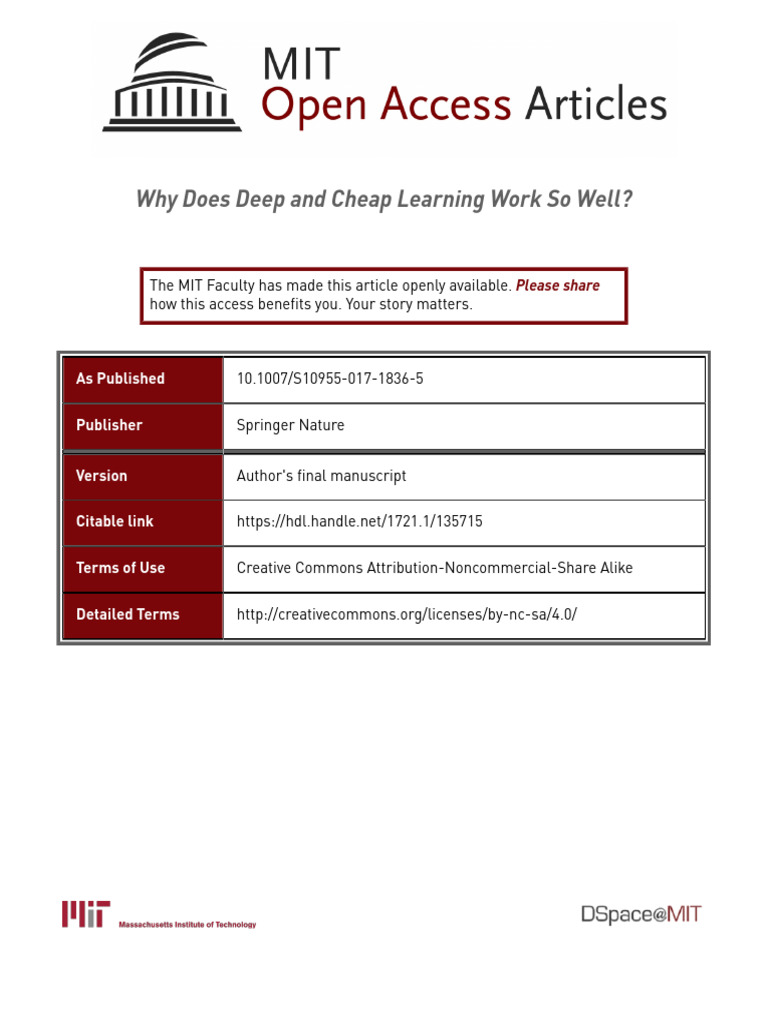 Deep and Cheap Learning Explained | PDF | Deep Learning | Machine Learning