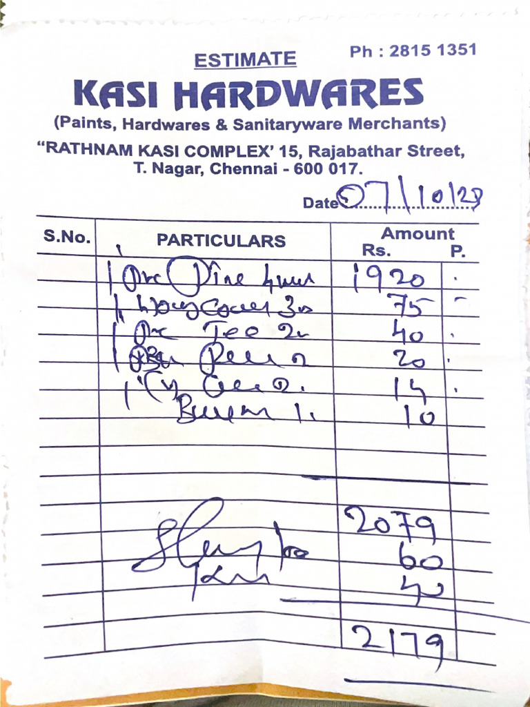 Plumbing Work Bill - 07102023 | PDF