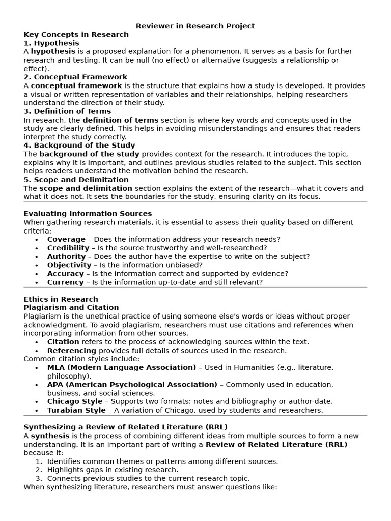 Reviewer in Research Project | PDF | Sample Size Determination | Sampling (Statistics)
