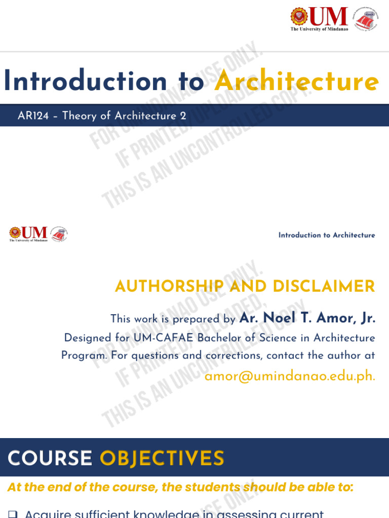 AR124 - Theory of Architecture 02 - Module 01 - Introduction To Architecture | PDF | Machines ...