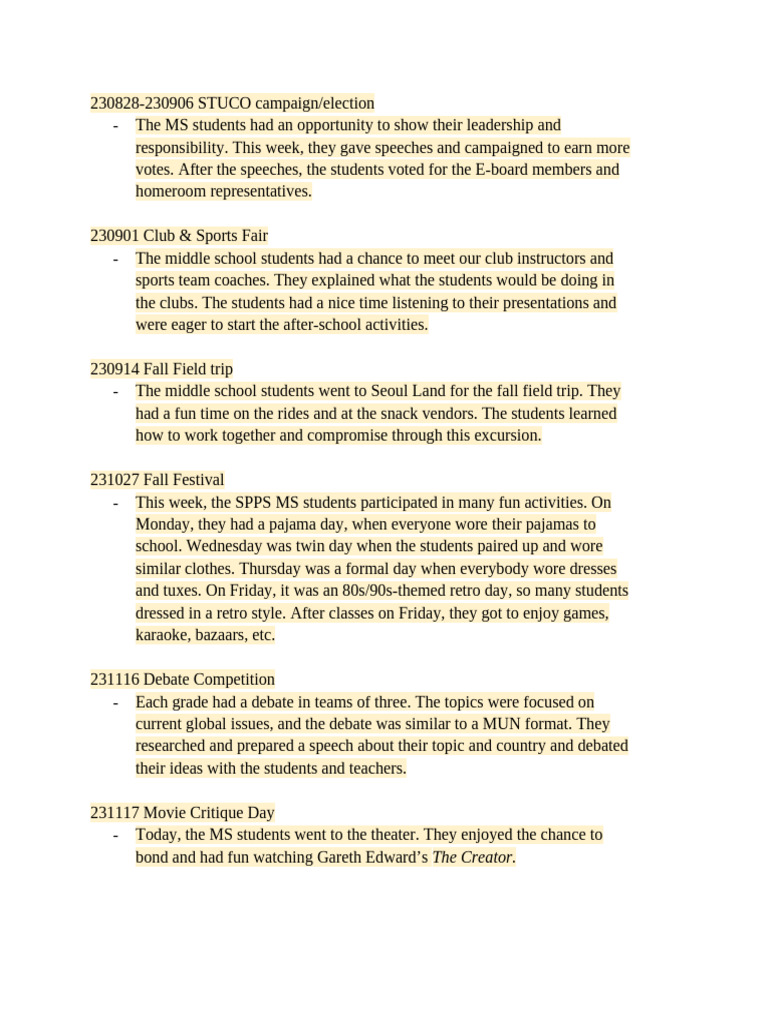 2023-2024 Yearbook Stories | PDF